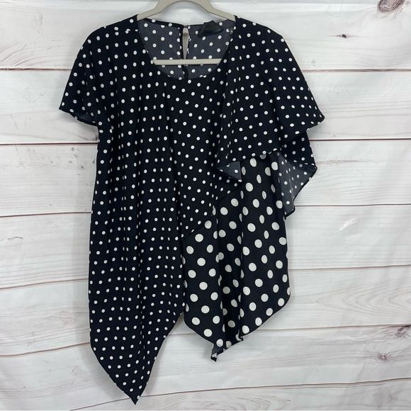 P Luca Milano | Tops | P Luca Milano Polka Dot Artsy Blouse | Poshmark
